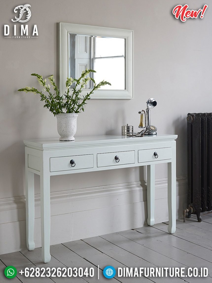 Meja Konsol Minimalis Jati Natural Full Drawer TTJ-1563