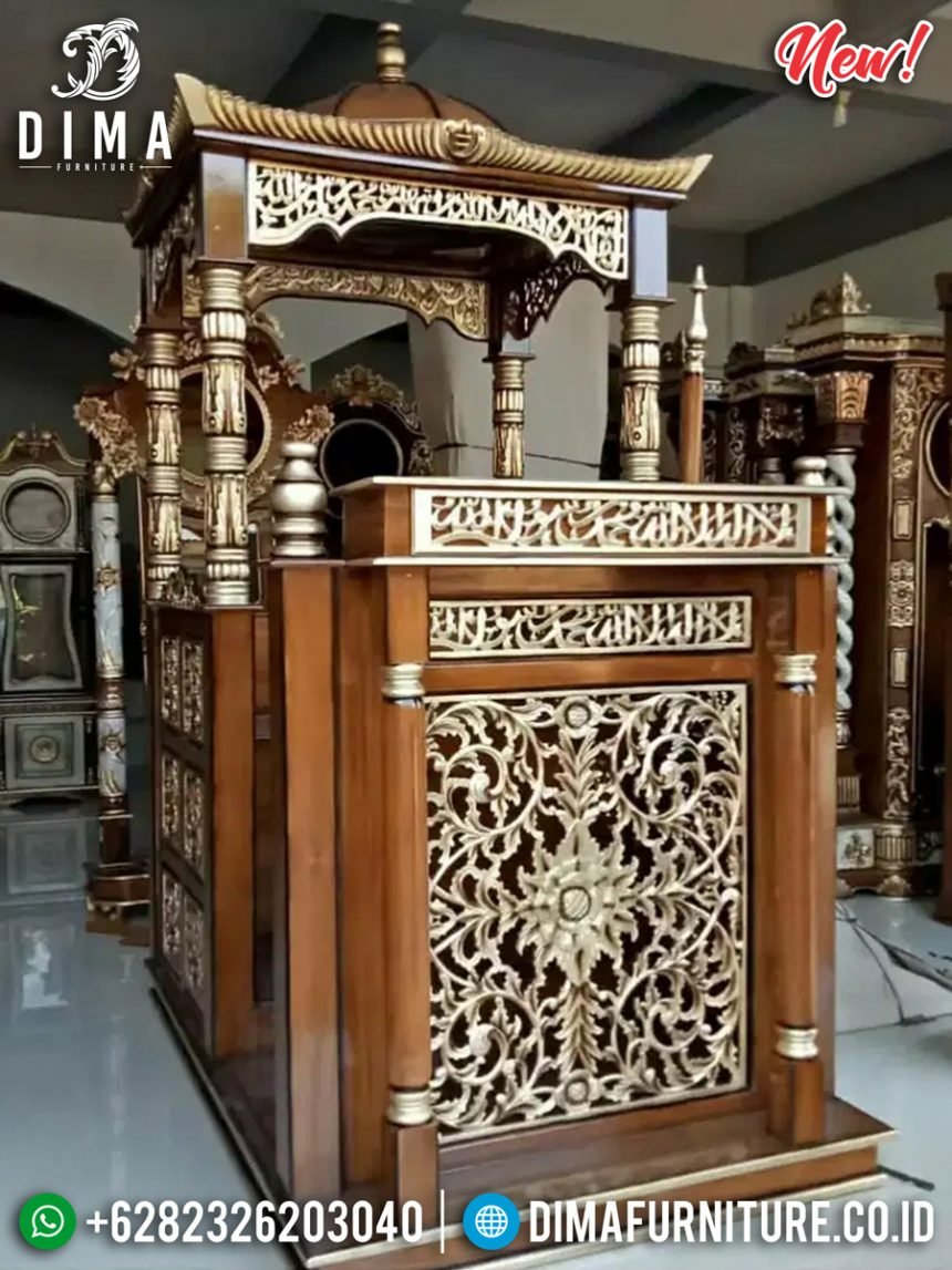 Jual Mimbar Masjid Kubah, Mimbar Podium Khotbah Natural Jati Jepara TTJ ...