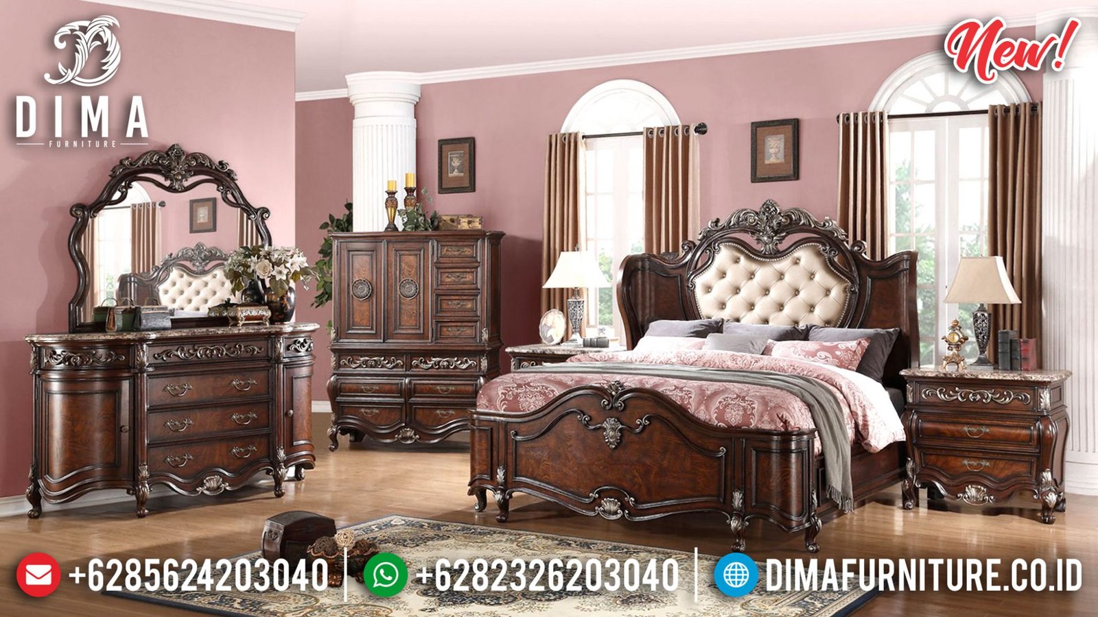 Kamar Set Tempat Tidur Jepara Mewah Awesome New Models 2020 TTJ-0978