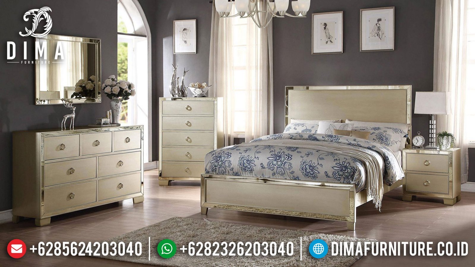 Kamar Set Minimalis Modern Terbaru Elegant Design Furniture Jepara TTJ-1103