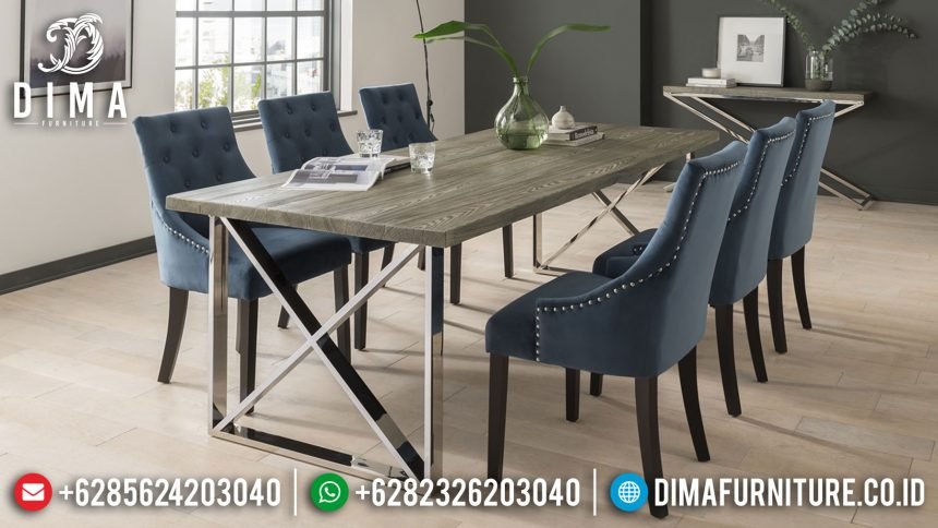 Flash Sale Meja Makan Modern Minimalis Simple Stainless Steel Leg TTJ-1367