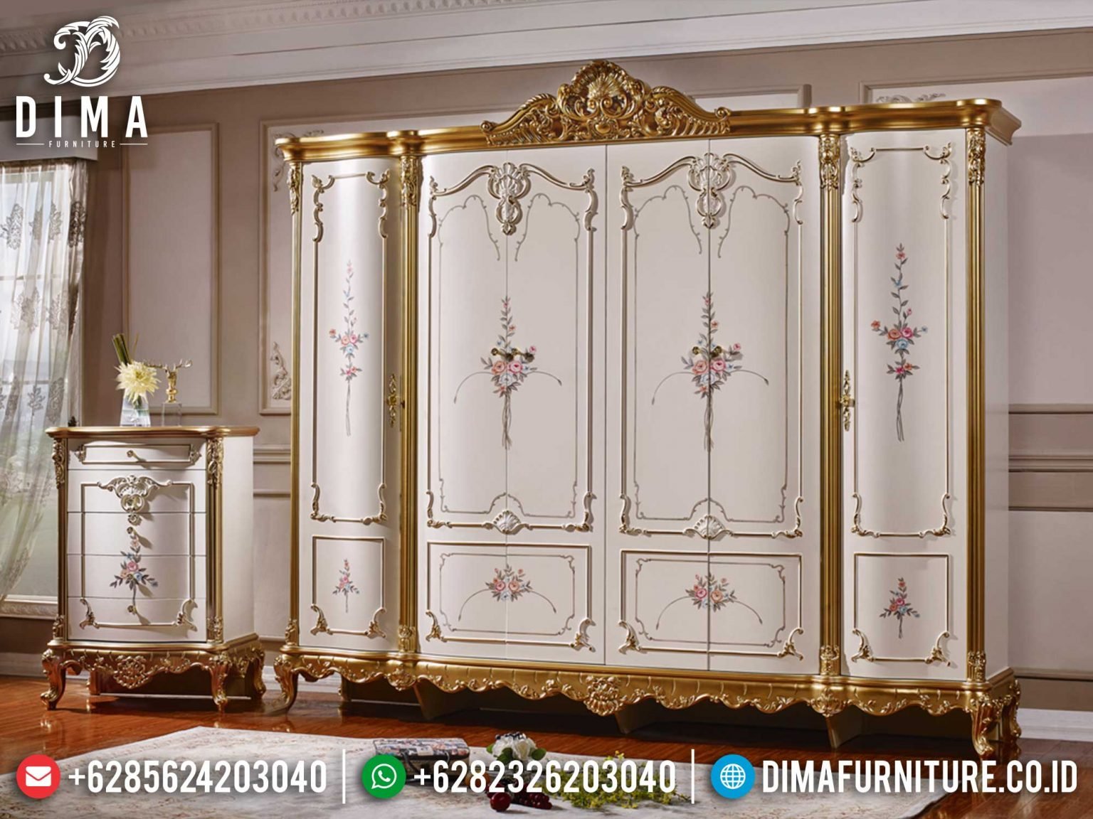 New Lemari Baju Mewah Jepara Luxury Classic Design Berkualitas TTJ-1406