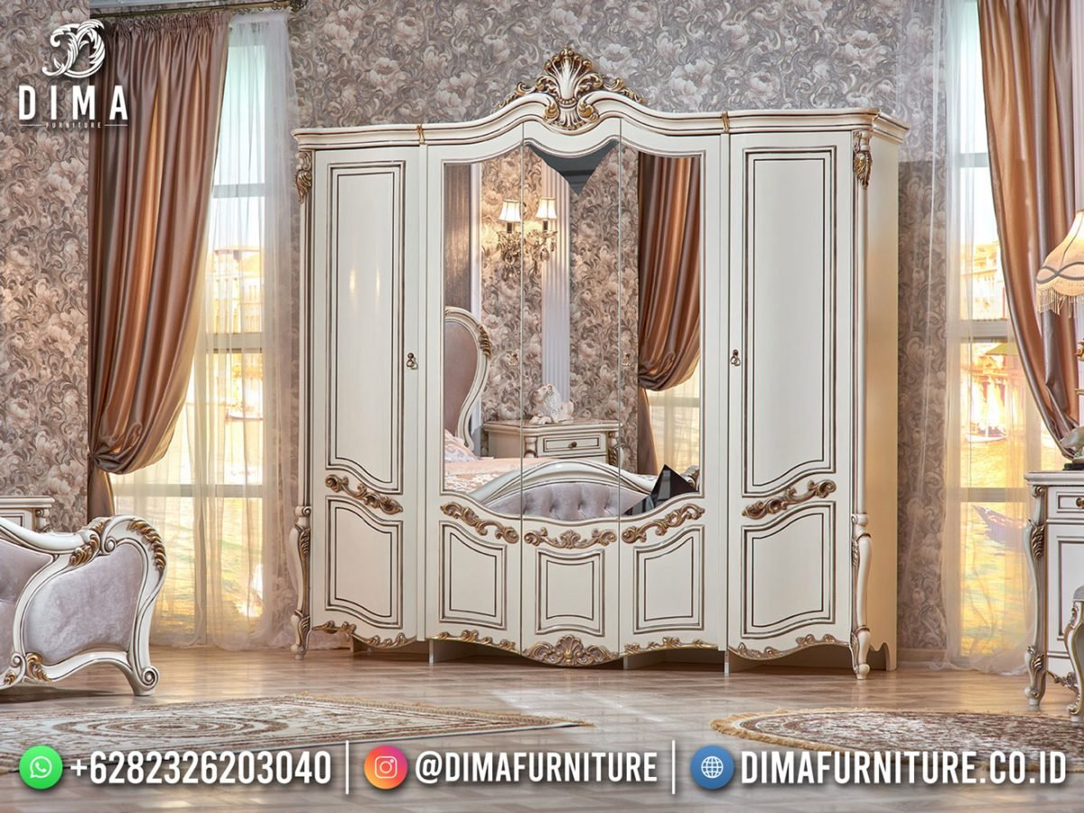 Best Design Lemari Pakaian Duco White Jepara Furniture TTJ-1837