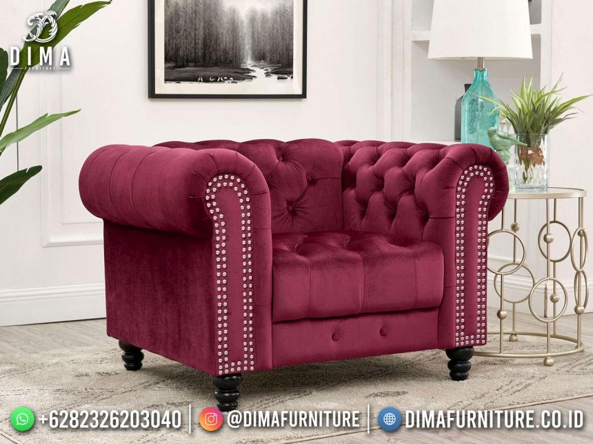 Palazzo 1 Seater Sofa Minimalis Beauty Magenta Good Quality TTJ-1793