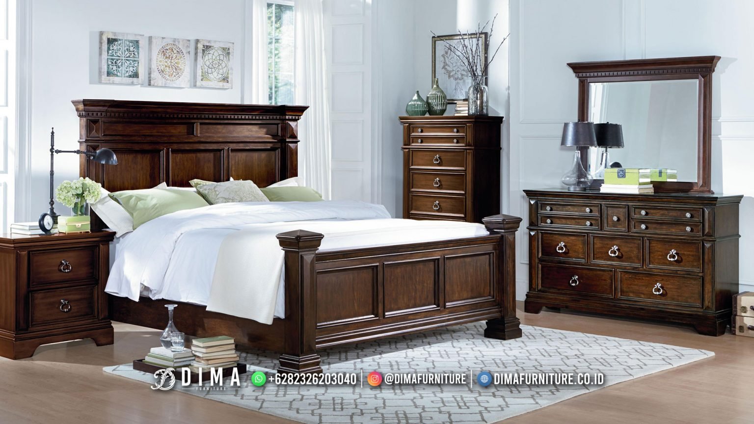 Kamar Set Minimalis Jati Jepara Terlaris Shinning Glamour Belinda TTJ-2318