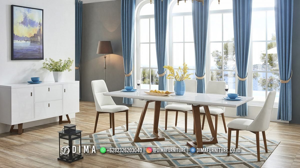 Best Sale Meja Makan Minimalis Mewah Terbaru Italian Top Marmer TTJ-2346