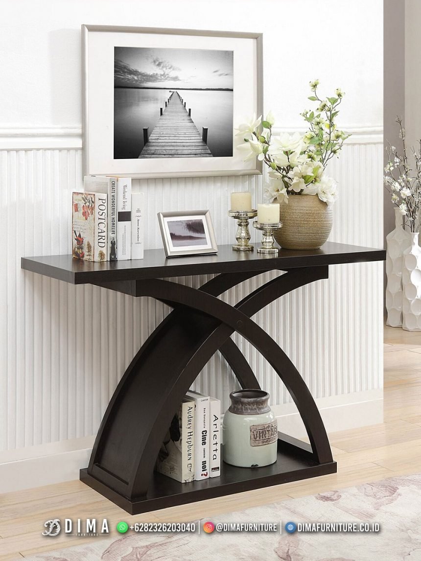 Meja Konsul Minimalis Mewah Elegant Black Donzello TTJ-2655